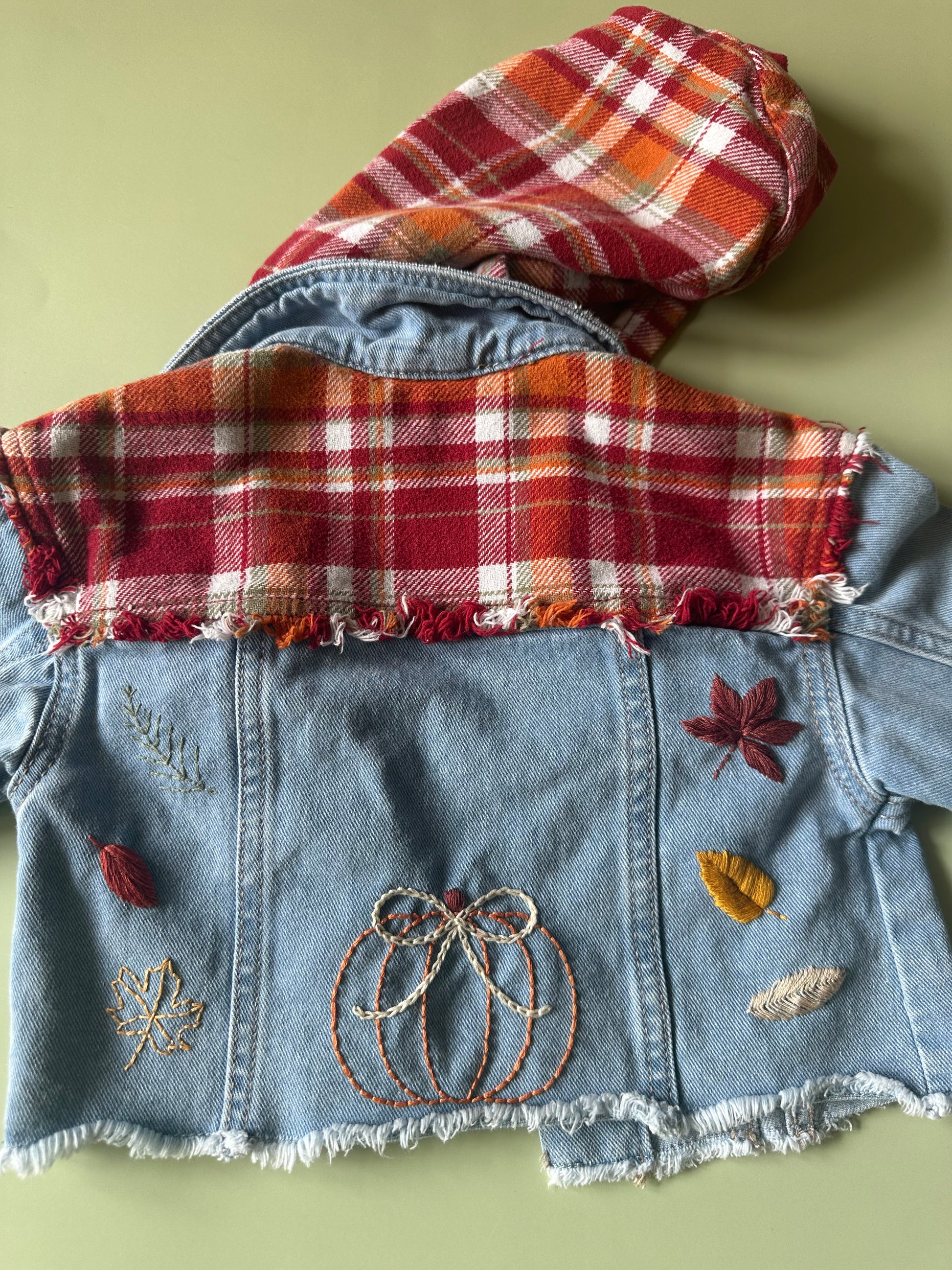 Fall Leaves and Pumpkin Embroidery Pattern- Includes Leaf Stitch Tutor ...